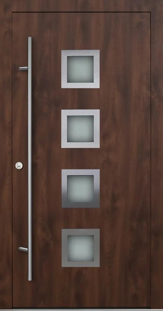 FM Turen - Feldmann & Mayer Vchodové dveře s ocelovým opláštěním FM Turen model DS13 Orientace dveří: Levé, otevírání dovnitř, Dekor: Ořech, Standardní rozměr dveří včetně rámu: 98 cm x 208 cm - vnější rozměr rámu