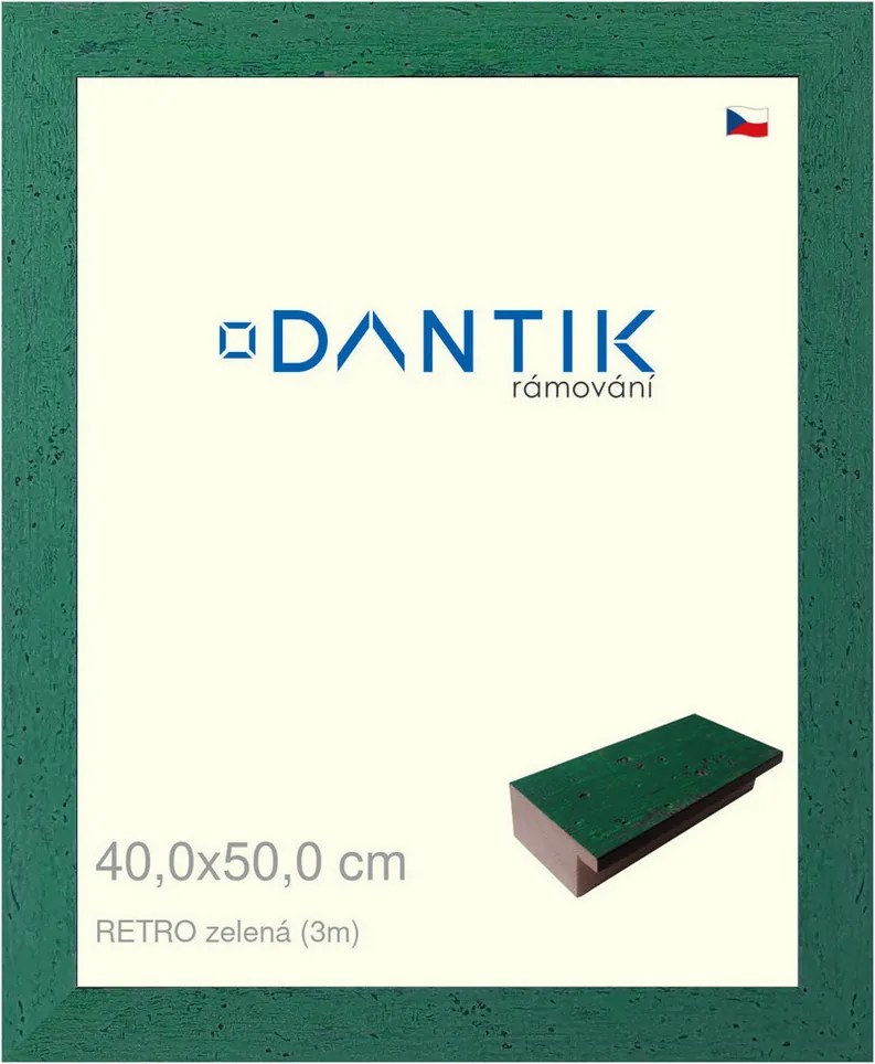 DANTIK rámeček 40x50 | RETRO zelená (Plexi Čiré)