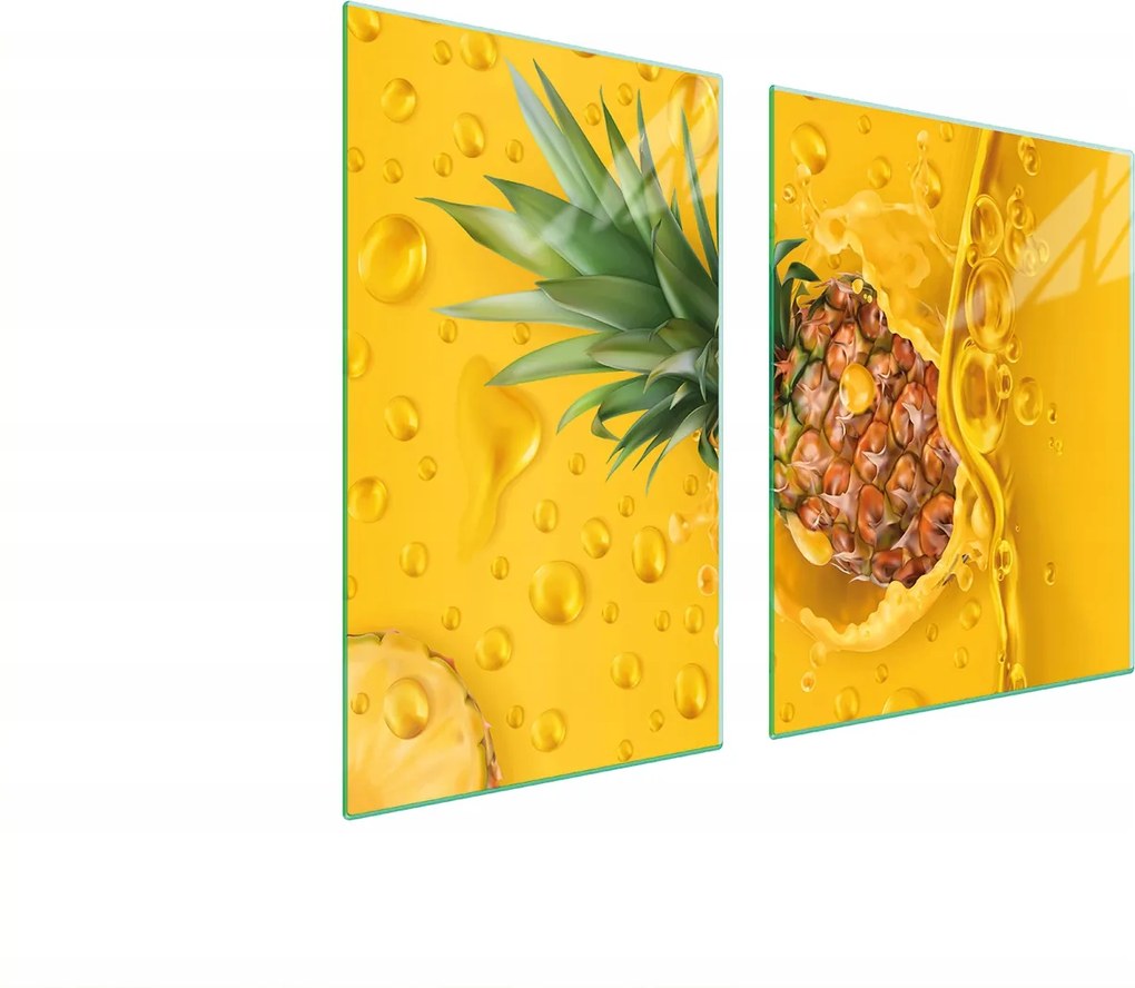 Skleněná Deska A Krájecí Deska 100x52 Ananas Tvrzené Sklo