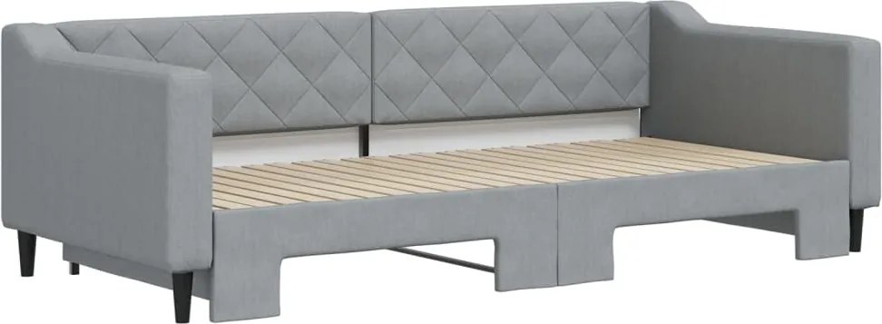 Válenda s přistýlkou světle šedá 90 x 200 cm textil 3197426