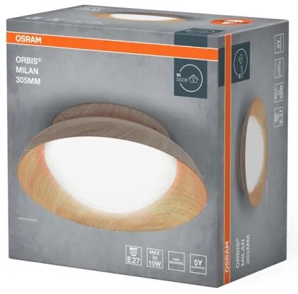 Osram - Stropní svítidlo ORBIS MILAN 2xE27/10W/230V pr. 30,5 cm dekor dřeva