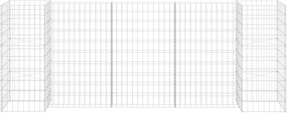 Gabionový truhlík ve tvaru písmene H ocelový drát 260x40x100 cm 145661