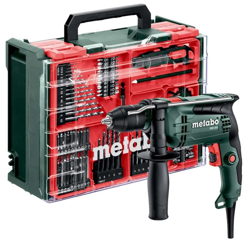 Metabo - Příklepová vrtačka 650 W, s příslušenstvím 600742710
