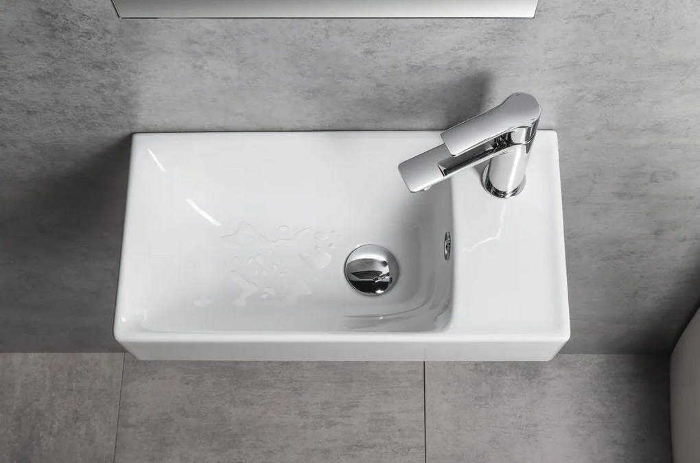 Sapho NUALI keramické umyvadlo 50 x 25 cm pravé bílá TU0122