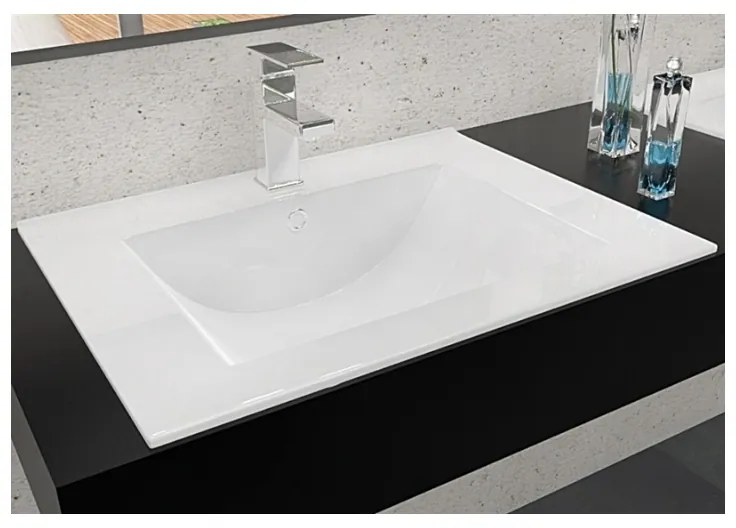 Keramické umyvadlo zápustné REA DAFNE 70 - 70x47 cm bílé