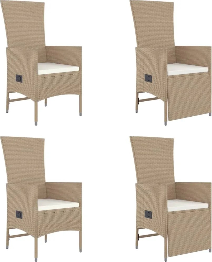 5dílný zahradní jídelní set s poduškami béžový polyratan 3157569