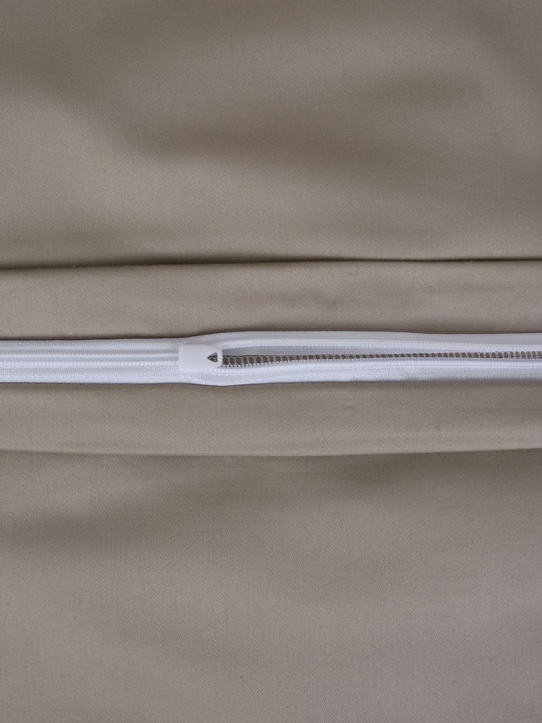 MK Lůžkoviny Prodloužené saténové povlečení - Diana šedohnědé 140 × 220 cm, 70 x 90 cm