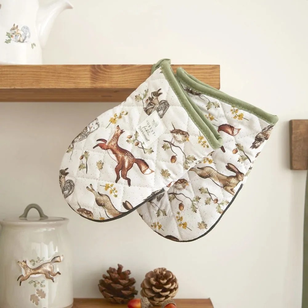Bavlněné kuchyňské rukavice v sadě 2 ks Forest Fable – Cooksmart ®
