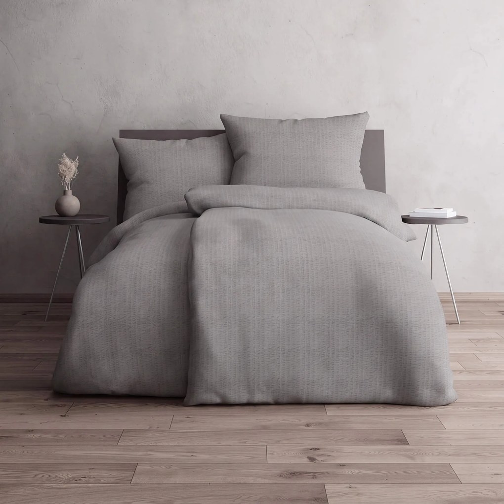 GRUND TANN – krepové povlečení šedé Rozměr: 155x220+80x80 cm