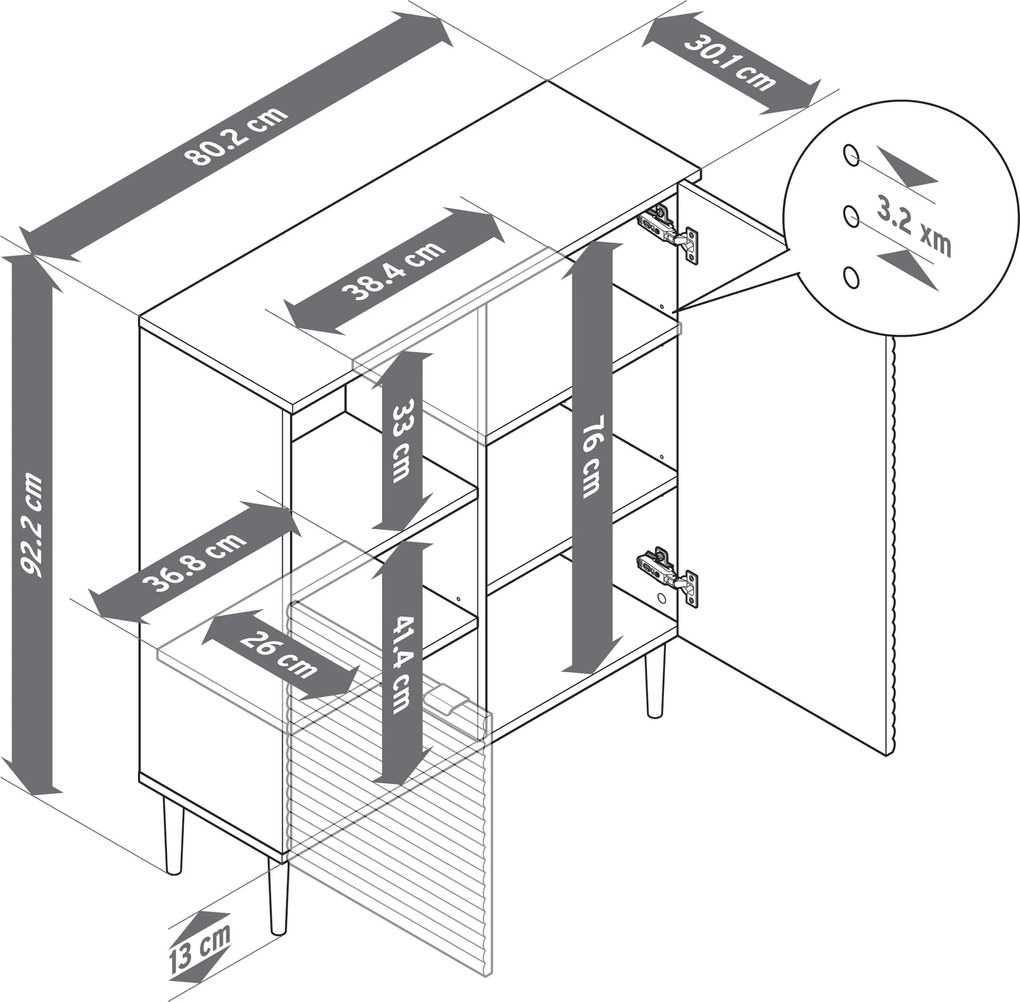 Tchibo - Koupelnová komoda »Sonari« s dvířky - barva: bílá