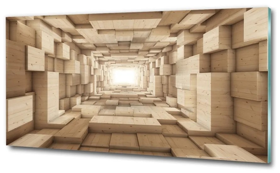 Wallmuralia Fotoobraz na skle Dřevěný tunel 100x50