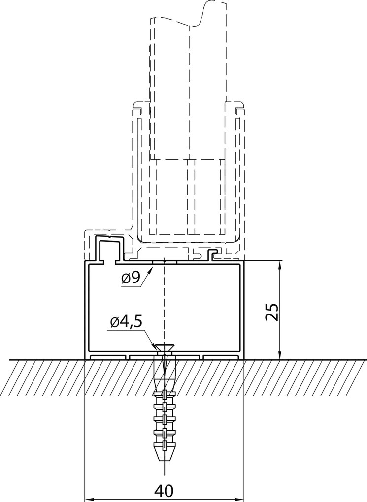 Polysan Deep Black rozšiřovací profil 25 mm výška 1650 mm MD625B