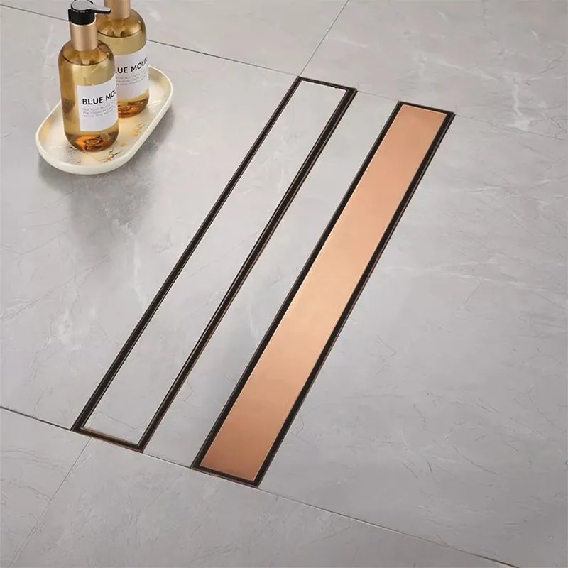 Rea Neox, nerezový sprchový odtokový žlab 50cm, 2v1, měděná matná, REA-G4896