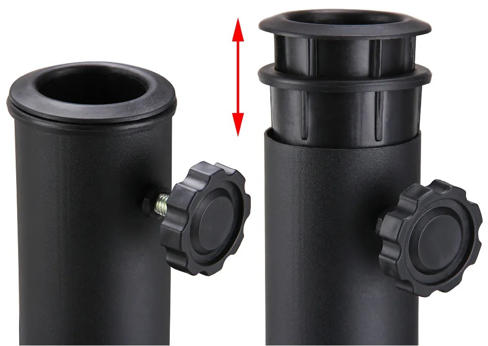 Půlkruhový stojan na slunečník, pro 38-48 mm, černý 104166