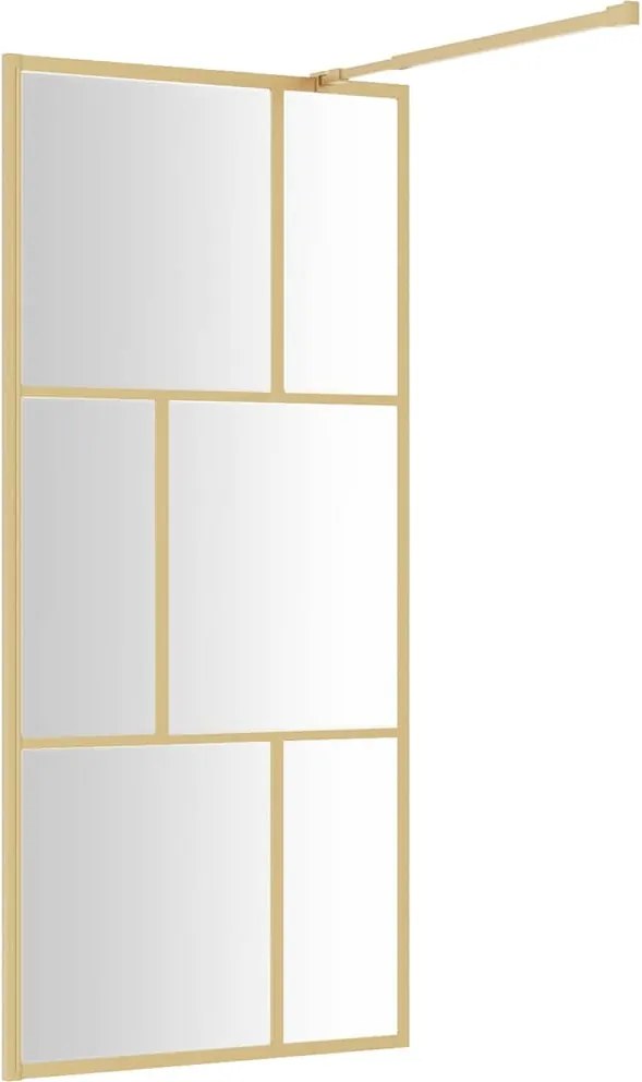 Zástěna do průchozí sprchy čiré ESG sklo zlatá 80 x 195 cm 154953