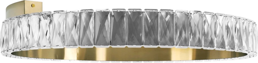 Toolight Toolight, LED křišťálové závěsné svítidlo 60cm, APP1506-C, zlatá matná, OSW-06790