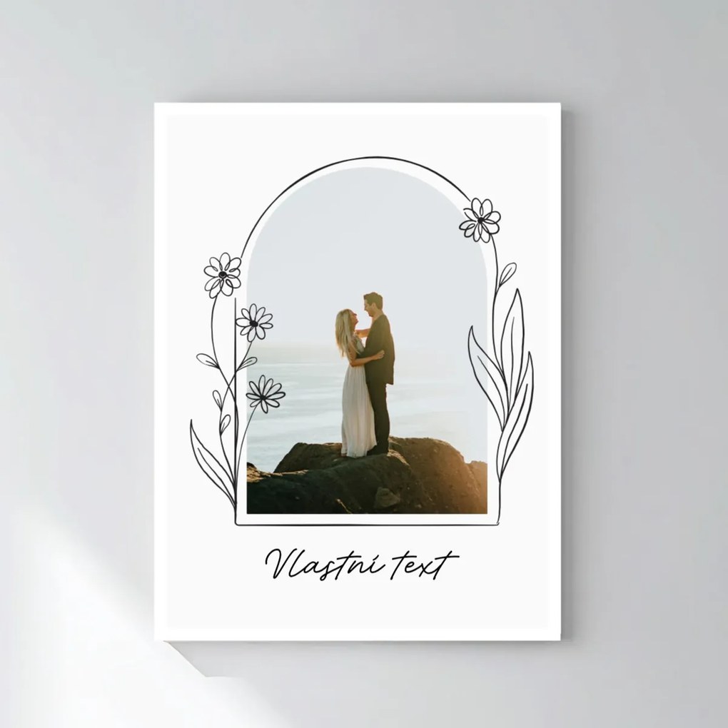 Personalizovaný magický fotoobraz v rámu - 30x40 - květinové orámování