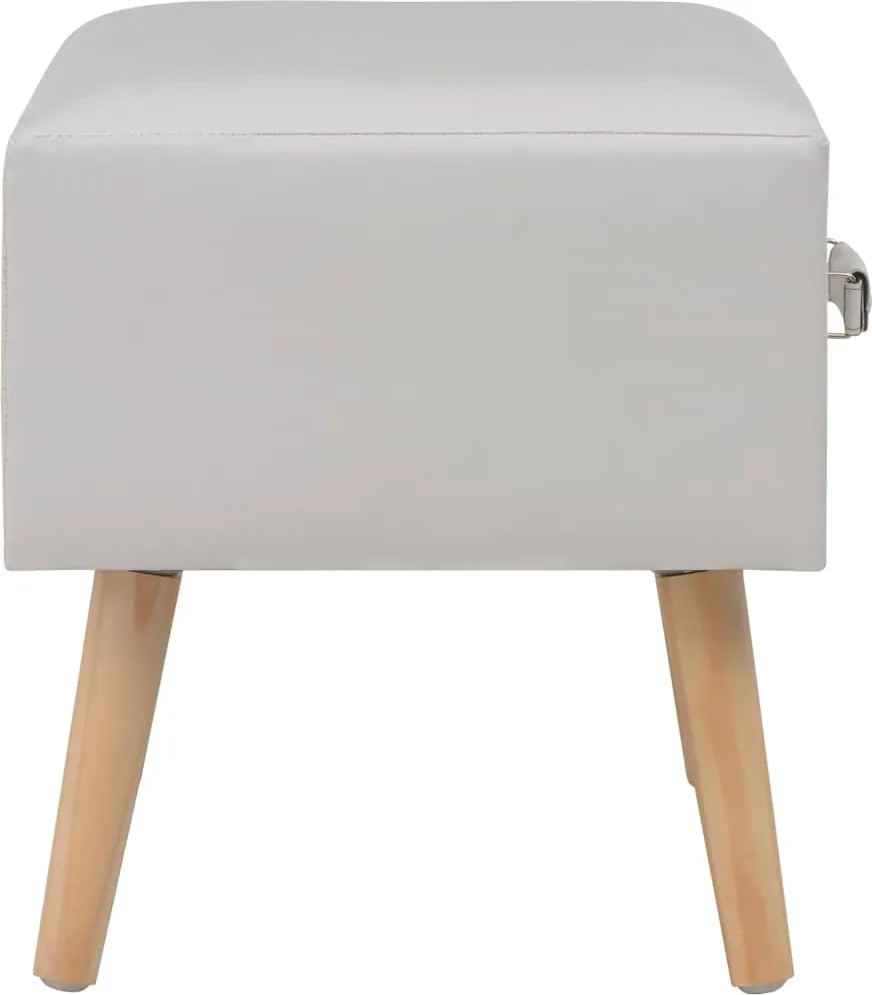 Noční stolky 2 ks bílé 40 x 35 x 40 cm umělá kůže 276380