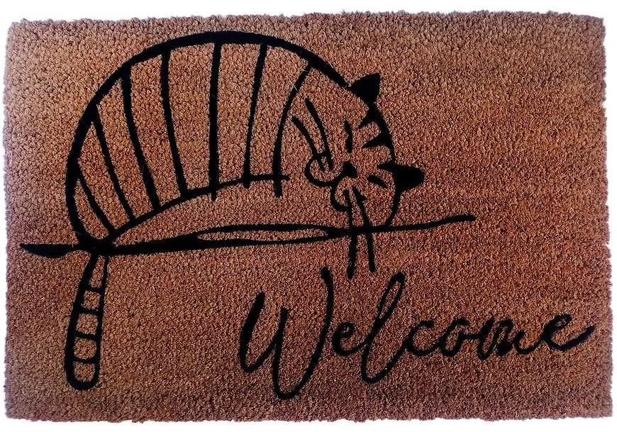 Kokosová rohožka Cat Welcome 40x60 cm