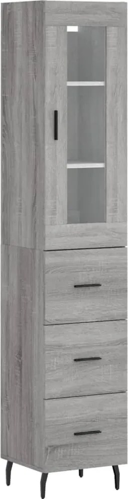 Skříň highboard šedá sonoma 34,5 x 34 x 180 cm kompozitní dřevo 3199255