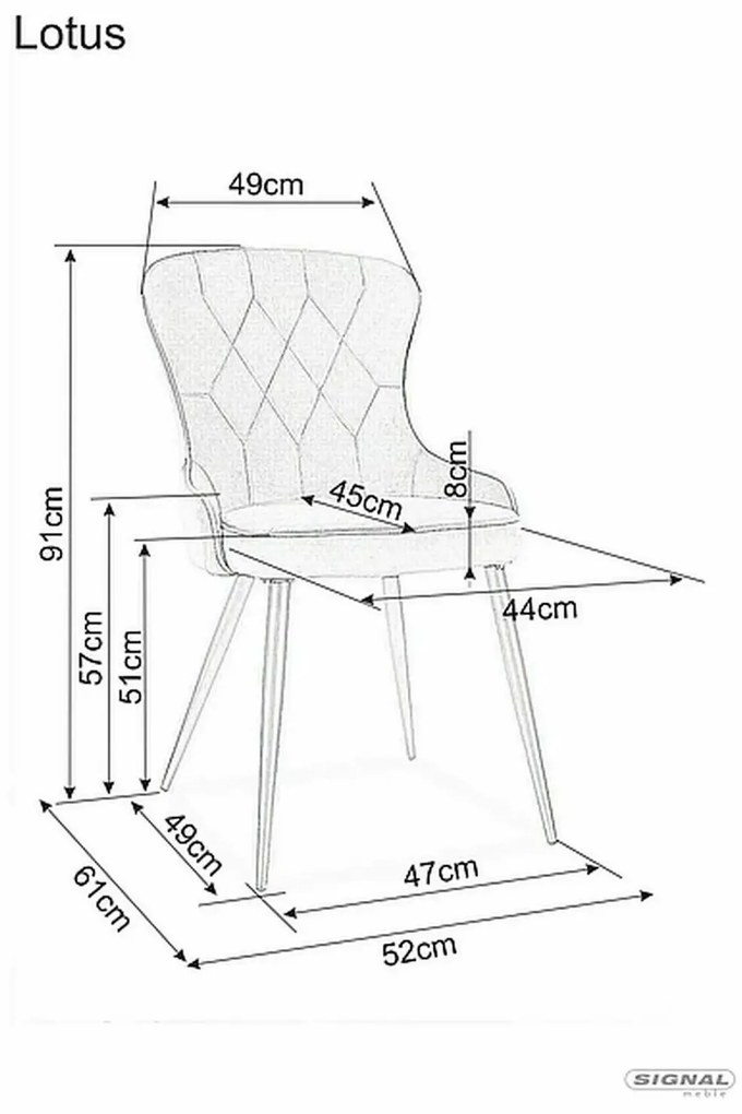 Sametová jídelní židle Lotus béžová