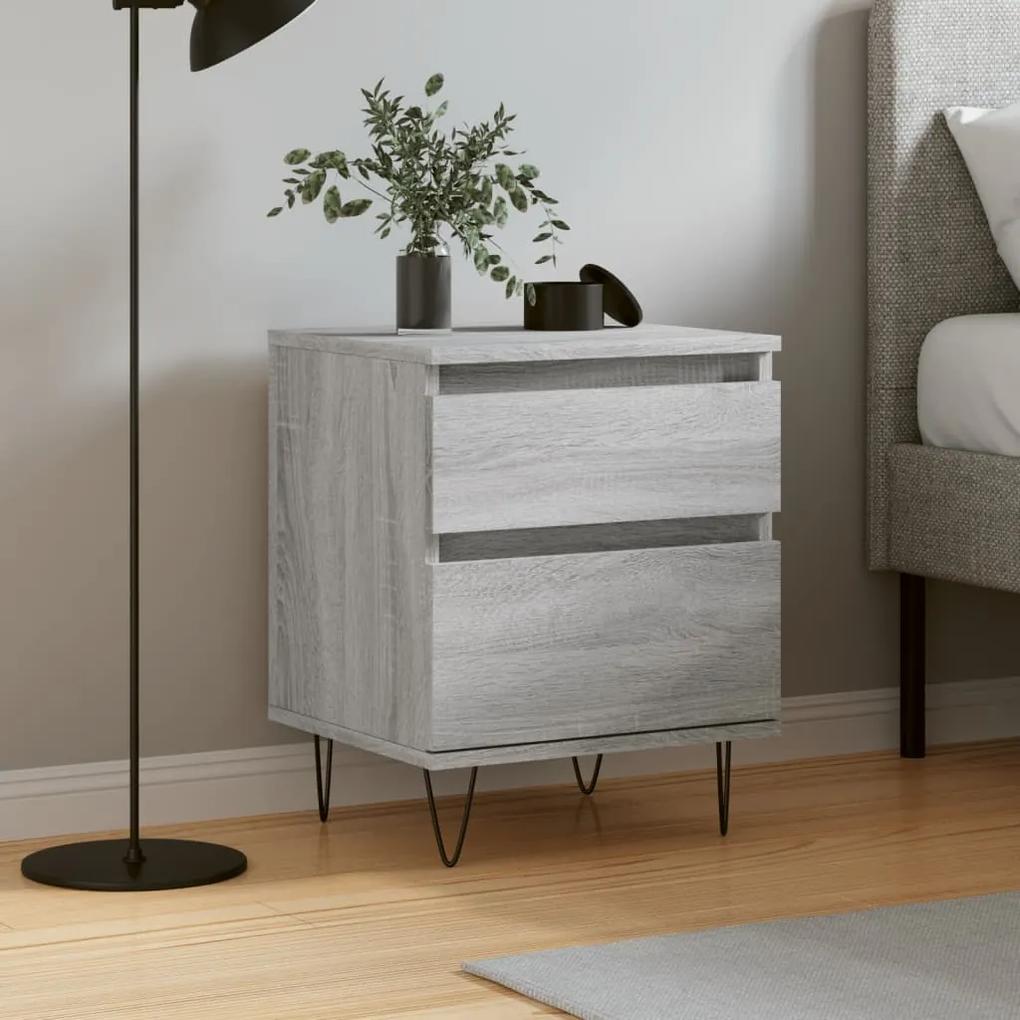 Noční stolek šedý sonoma 40 x 35 x 50 cm kompozitní dřevo - Default Title