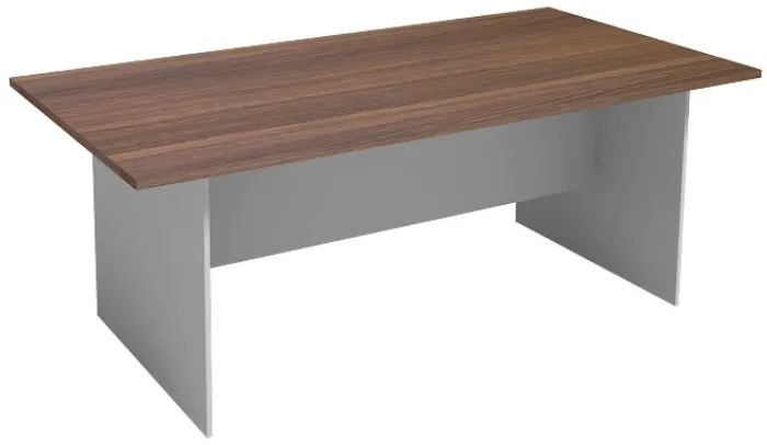 B2B Partner Jednací stůl PRIMO 2000 x 1000 mm, hranatý, šedá / ořech