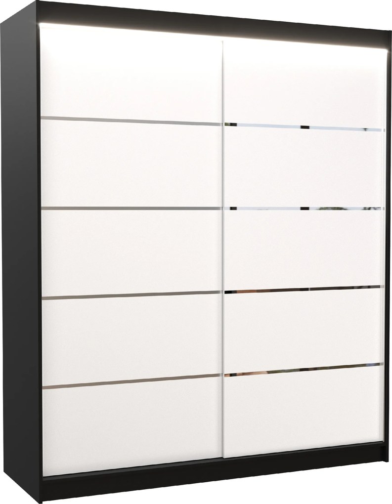 ADRK Furniture Posuvná skříň s LED osvětlením SPECTRA 180 ADRK-SW-SPE-BW-180