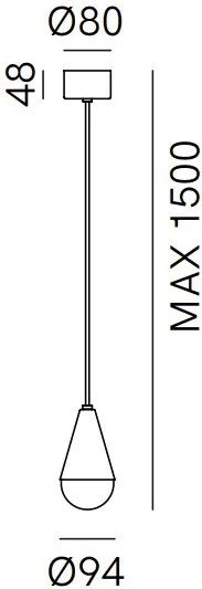 Il Fanale Dew, závěsné svítidlo v antické úpravě železo/čiré sklo 1xG9 max 5W, prům. 9,4cm