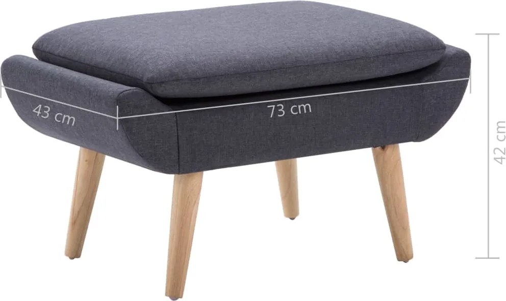 Podnožka s textilním čalouněním 73 x 43 x 42 cm tmavě šedá 246989