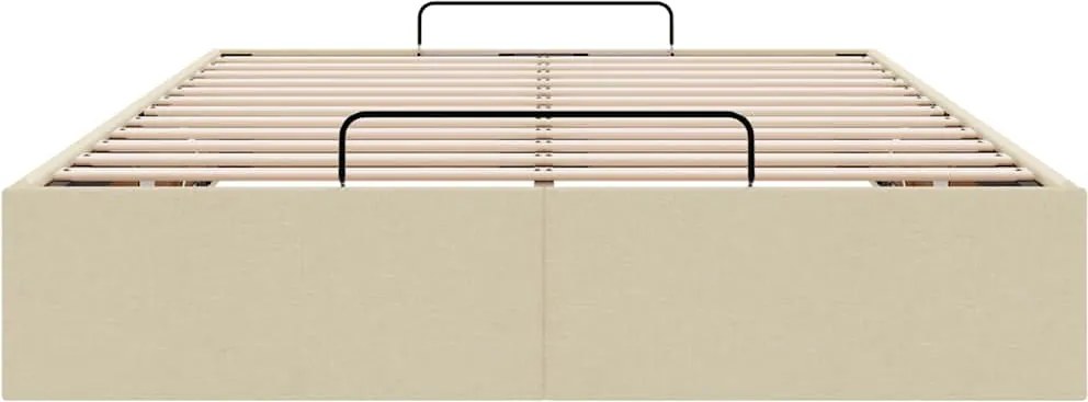 Osmanský rám postele bez matrací krémově 120x200 cm textil 3310873