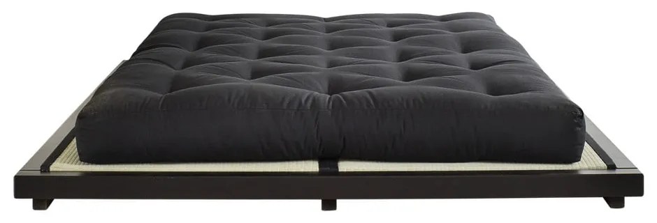 Dvoulůžková postel z borovicového dřeva s matrací Karup Design Dock Comfort Mat Black/Black, 160 x 200 cm