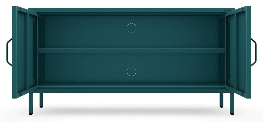 TV stolek kovový na nožkách, mořská modrá, 1150x595x400 mm: ROSA Modern