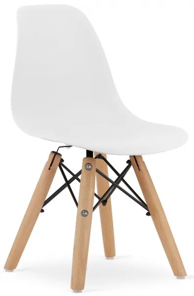 Set tří jídelních židlí ZUBI bílé (hnědé nohy) 3ks