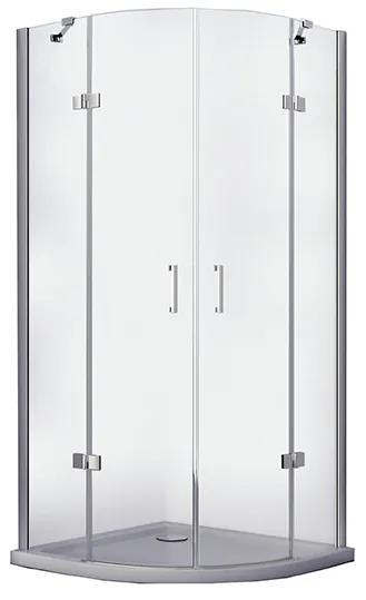 Besco Čtvrtkruhový sprchový kout VIVA HR 80x80 (90x90), výška 195 cm Rozměry (cm): 90x90, Barva profilů a typ výplně: profily: chrom, výplň: transparent