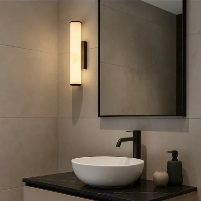 Searchlight 61185-1BK Stmívatelné nástěnné LED svítidlo MARBLE IP44, ČERNÉ