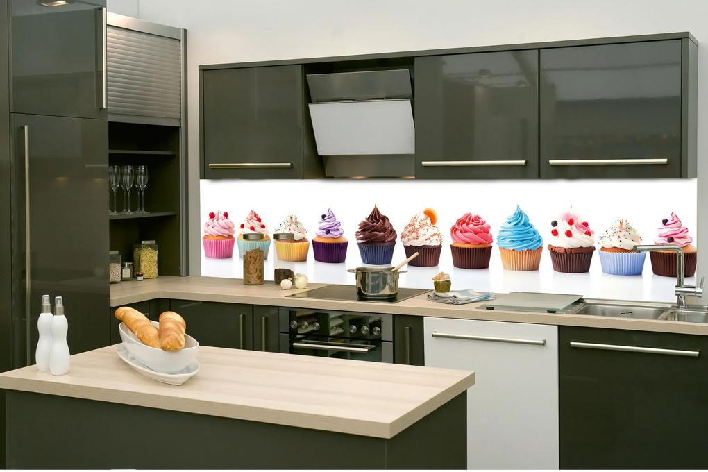 DIMEX | Fototapeta do kuchyně Cupcaky KI-260-232 | 260 x 60 cm | vícebarevná