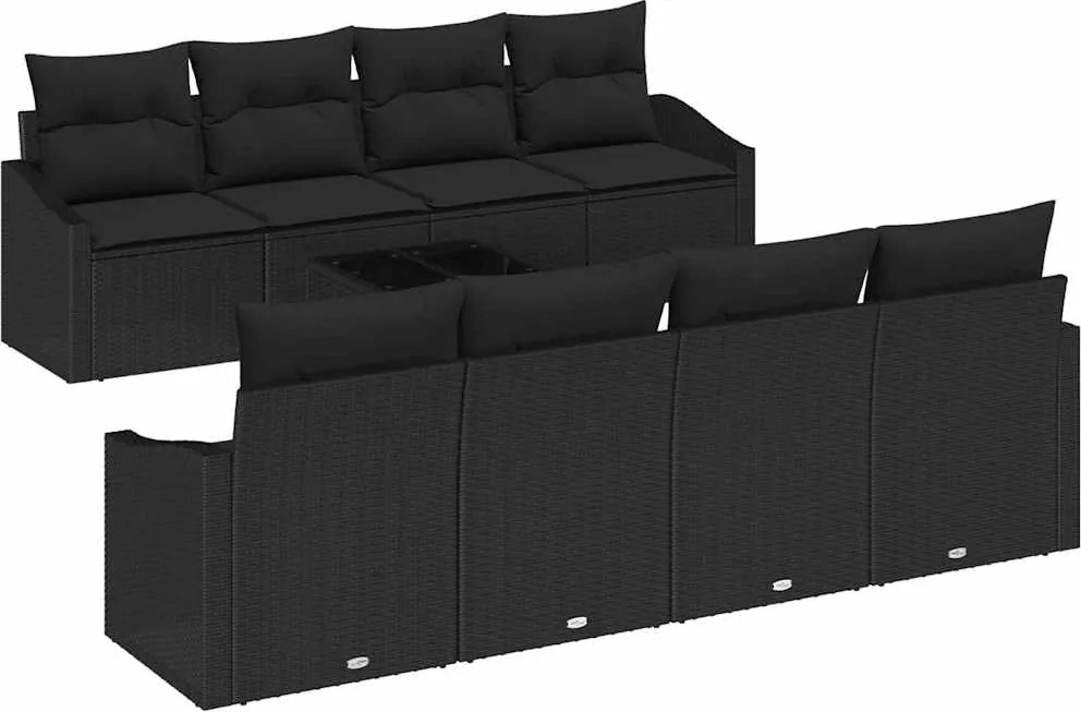Set pohovek 7 ks Černá polyratan 3355322