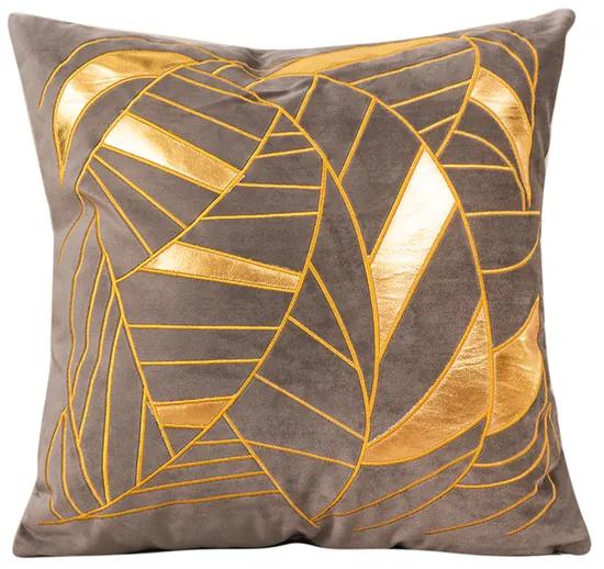 Luxusní povlak na polštář se zlatými prvky Barva: Šedá, Motiv: B pruhy