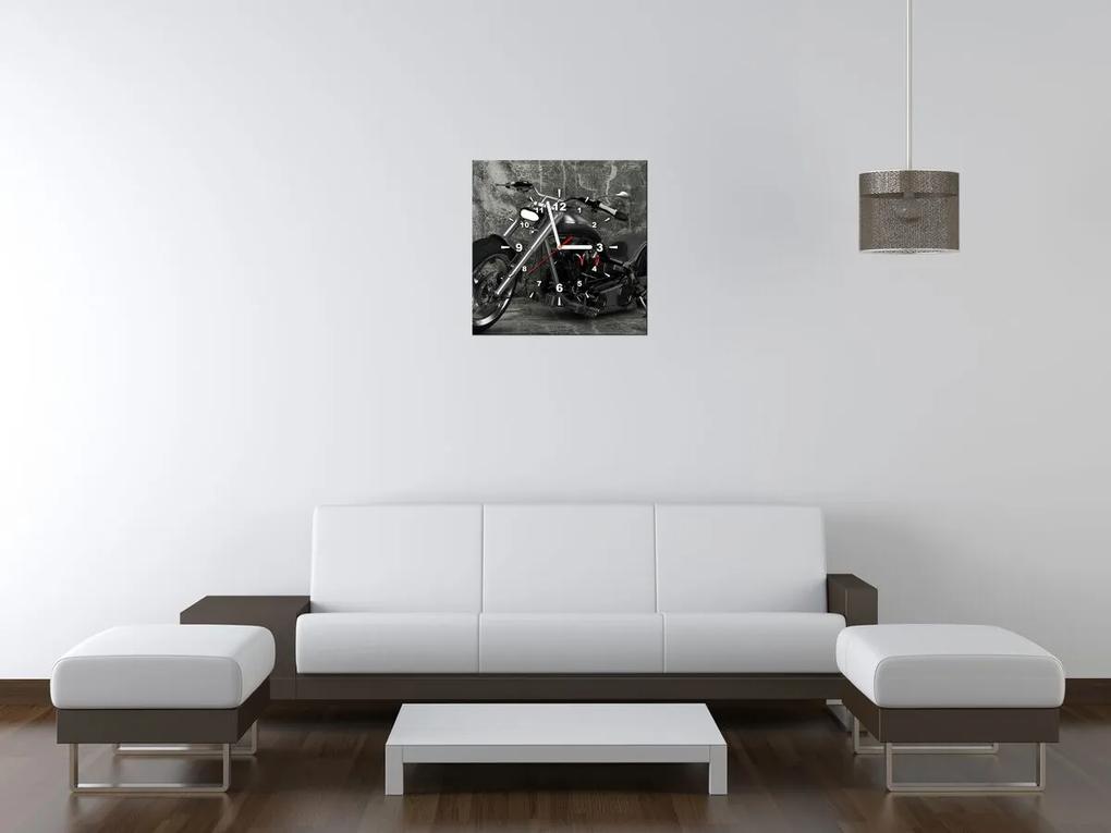 Gario Obraz s hodinami Tmavá motorka Rozměry: 40 x 40 cm