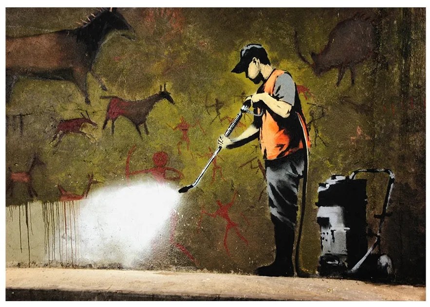 Fototapeta - Banksy - Cave Painting