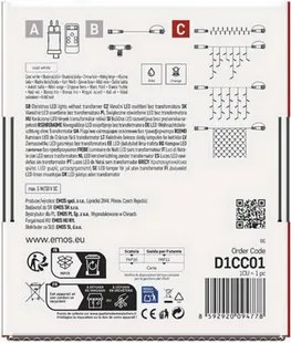 Propojovací vánoční řetěz bez zdroje EMOS Connecting D1CC01 ZY1932 100LED krápníky 2,5x0,9m studená bílá