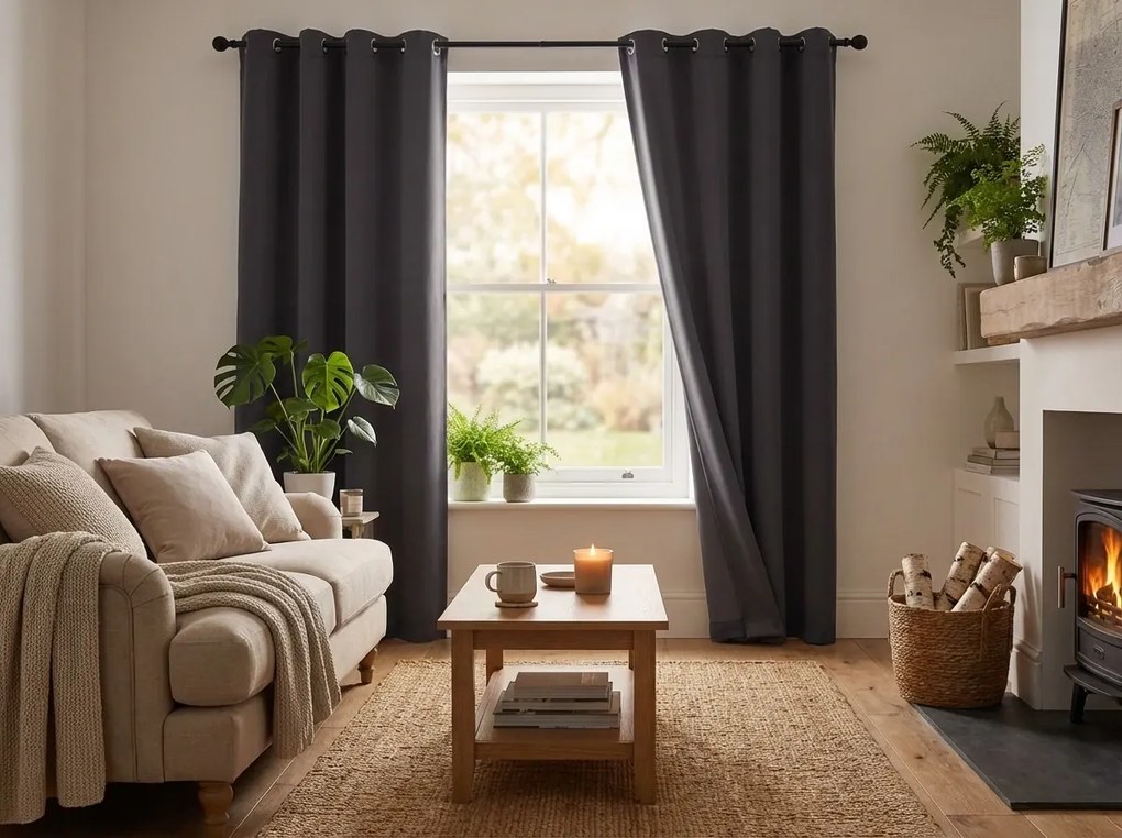 Černý závěs OXFORD 140x250 cm Zavěšení: Řasící páska