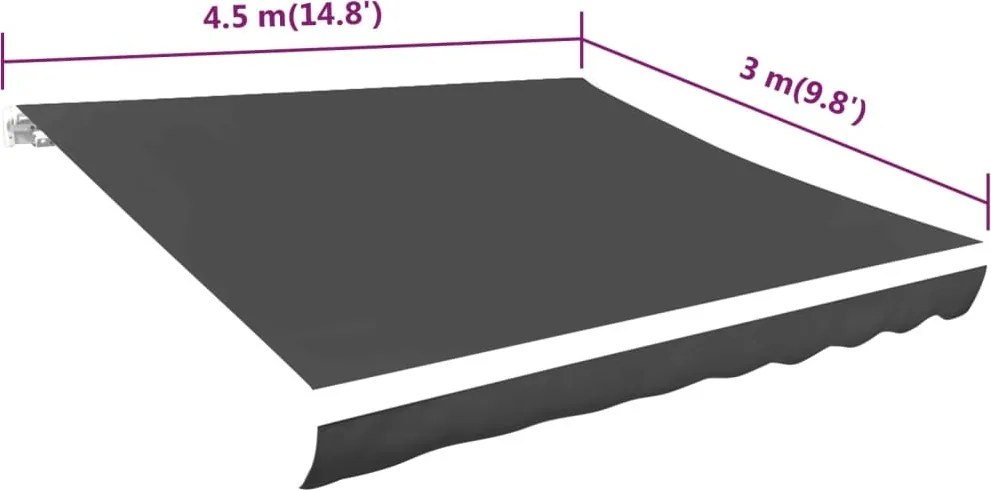 vidaXL Náhradní plachta na markýzu 4,5 x 3 m [143711] Barva: oranžová a černá