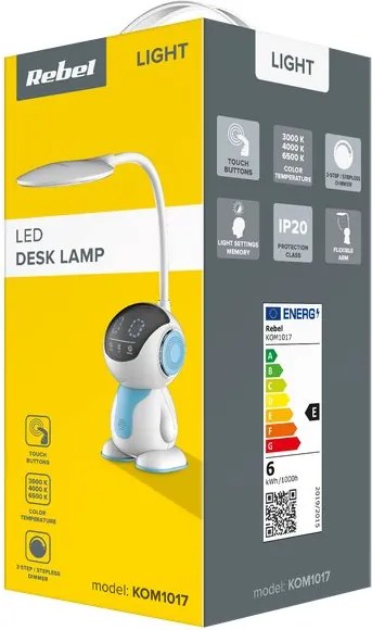 Stolní lampa dětská s regulací REBEL KOM1017, robot