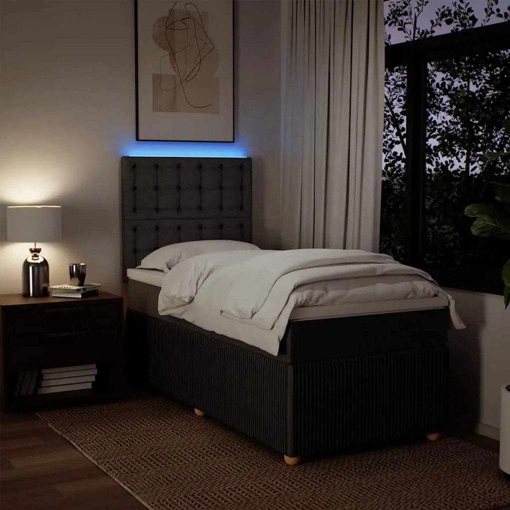 Box spring postel s matrací tmavě hnědá 90x200 cm textil 3294256