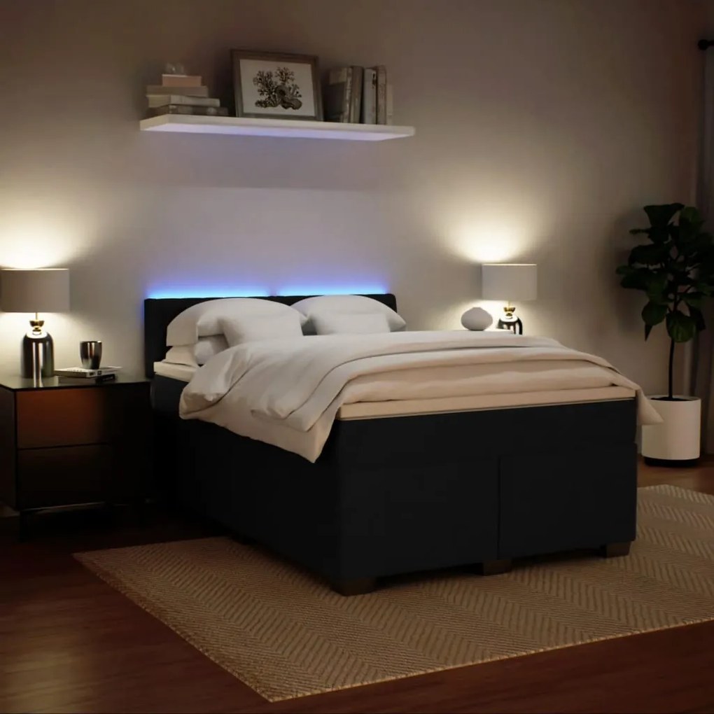 Box spring postel s matrací černá 140 x 190 cm samet 3288614