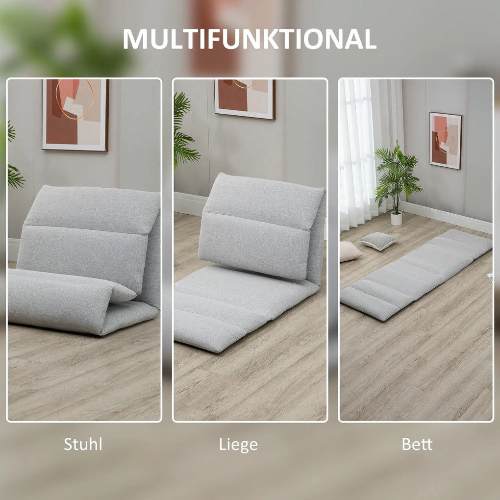 HOMCOM Podlahové křeslo HOMCOM, podlahové křeslo s pětistupňovým nastavením opěradla, skládací podlahová pohovka s funkcí polohování, podlahový polšt…
