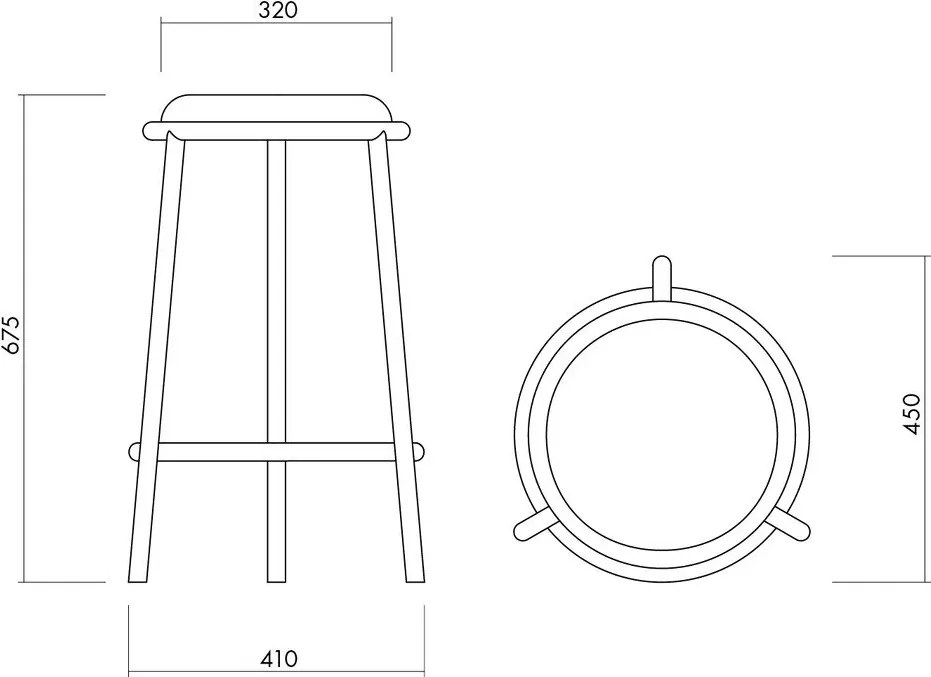 Modrá kovová barová stolička (výška sedáku 68 cm) Hogo – noo.ma