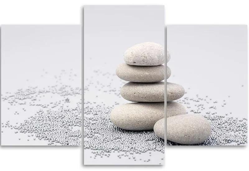 Obraz na plátně třídílný Kameny Zen Beige - 150x100 cm